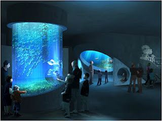 Large aquarium acrylic cylindrical fish tank - LEYU